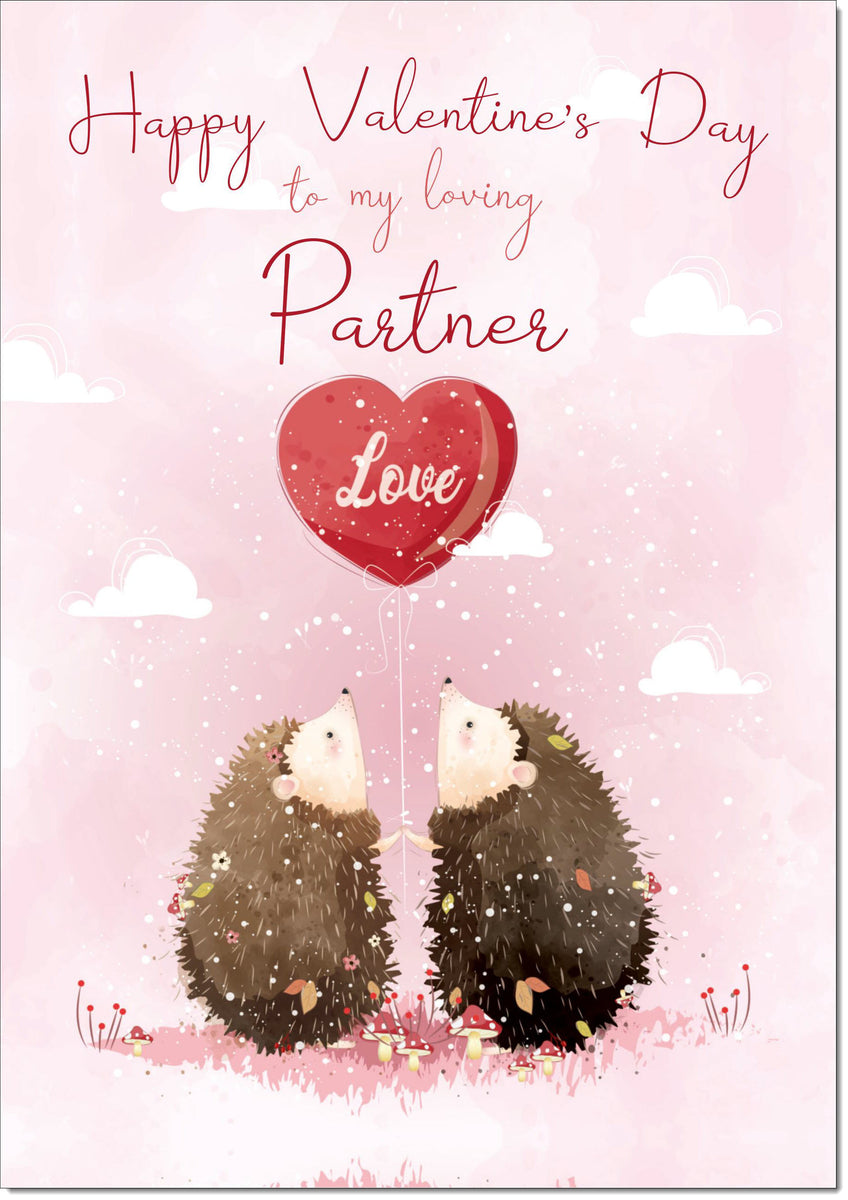 Partner Valentines Card Love Hedgehogs – doodlecards