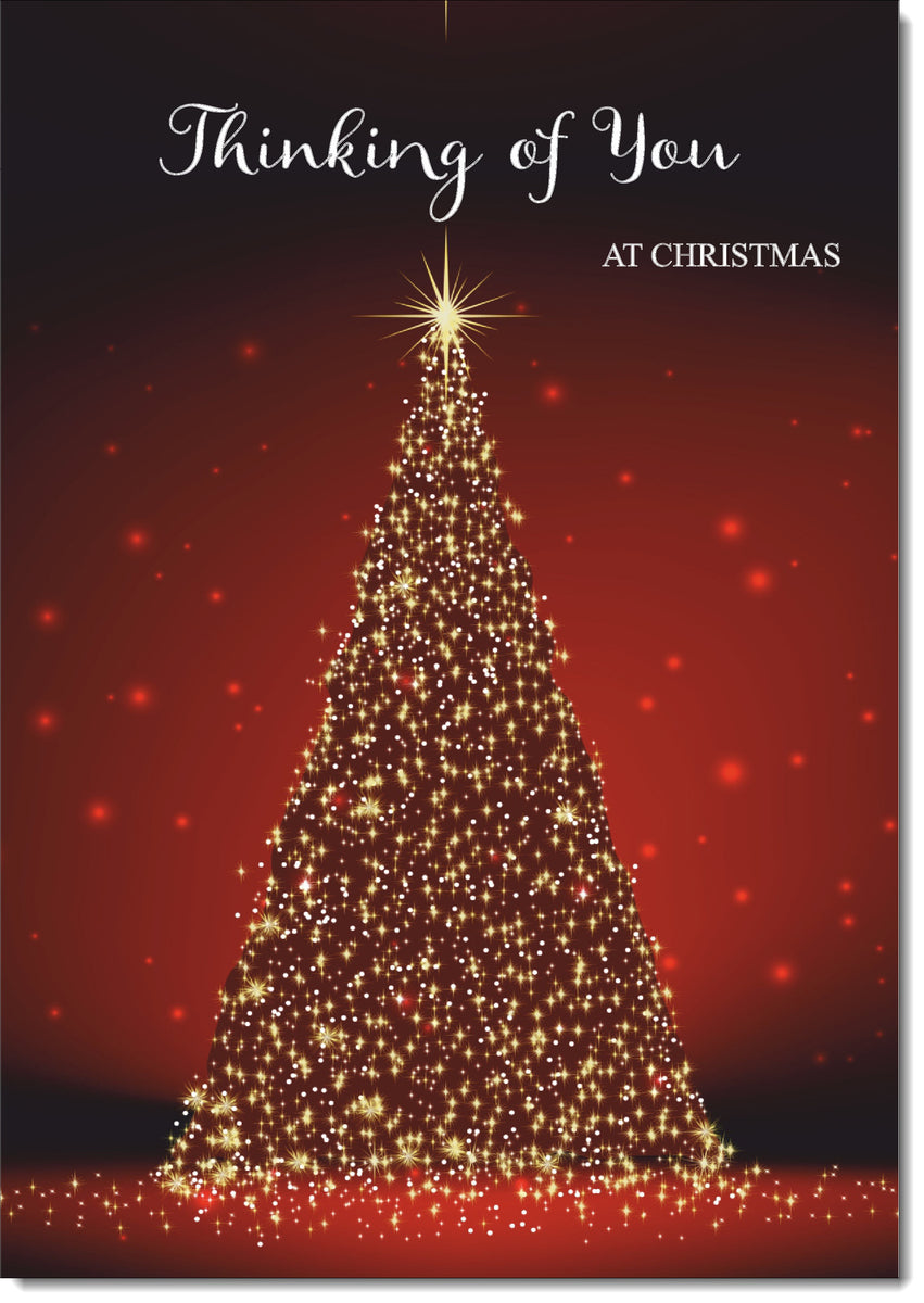 Thinking Of You Christmas Card Red Christmas Tree – doodlecards