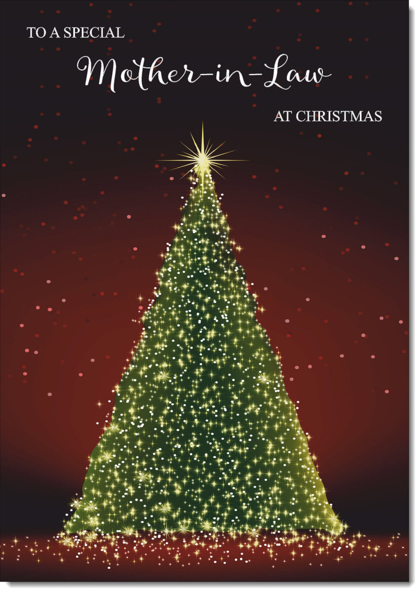 Mother-in-Law Christmas Card Green Christmas Tree – doodlecards