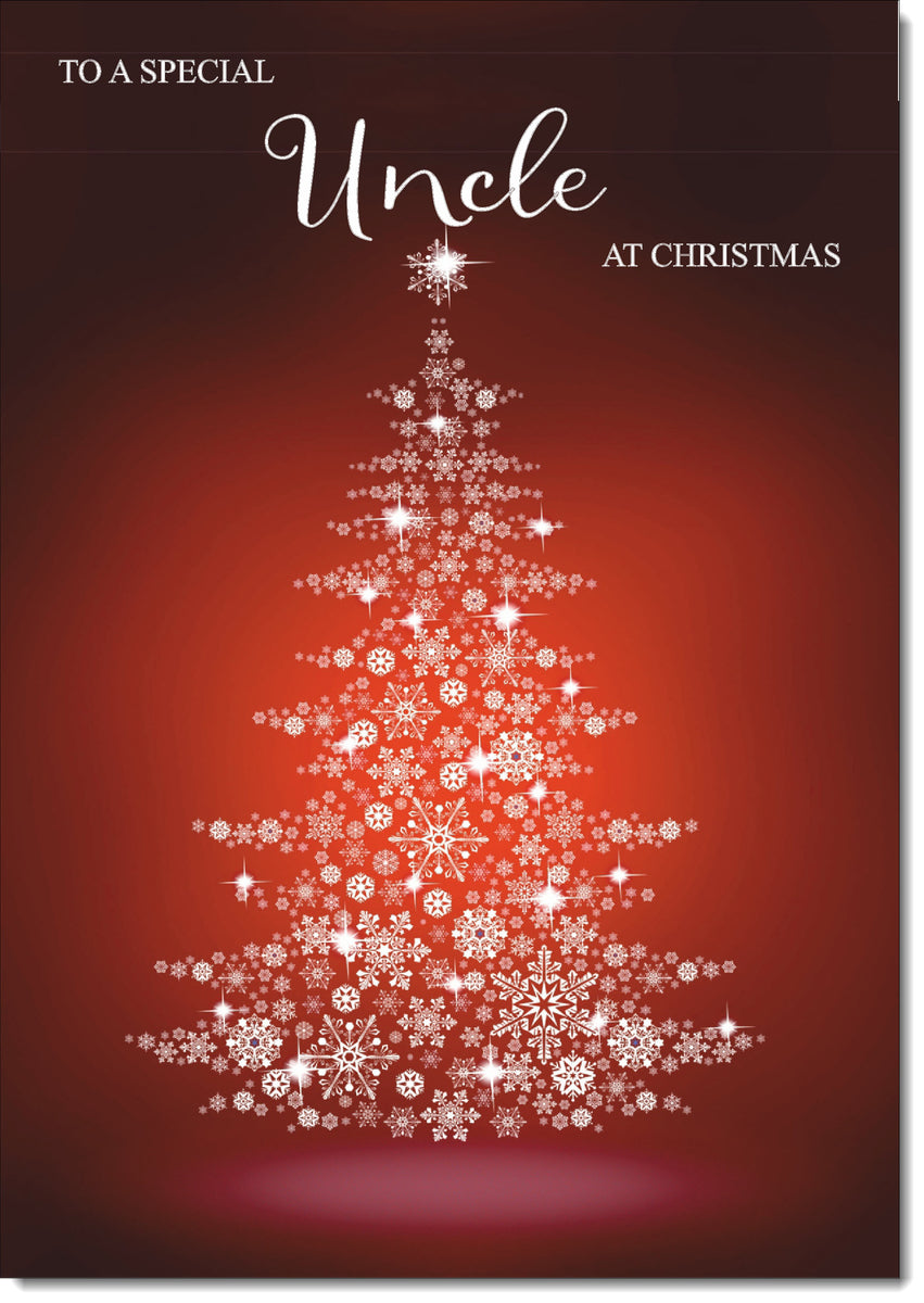 Uncle Christmas Card Red Snowflake Christmas Tree – doodlecards