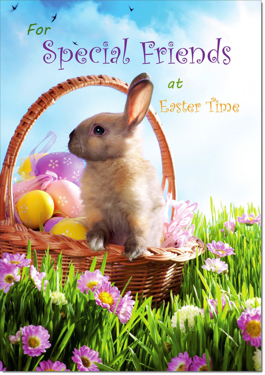 Special Friends Easter Card Easter Bunny and Eggs – doodlecards