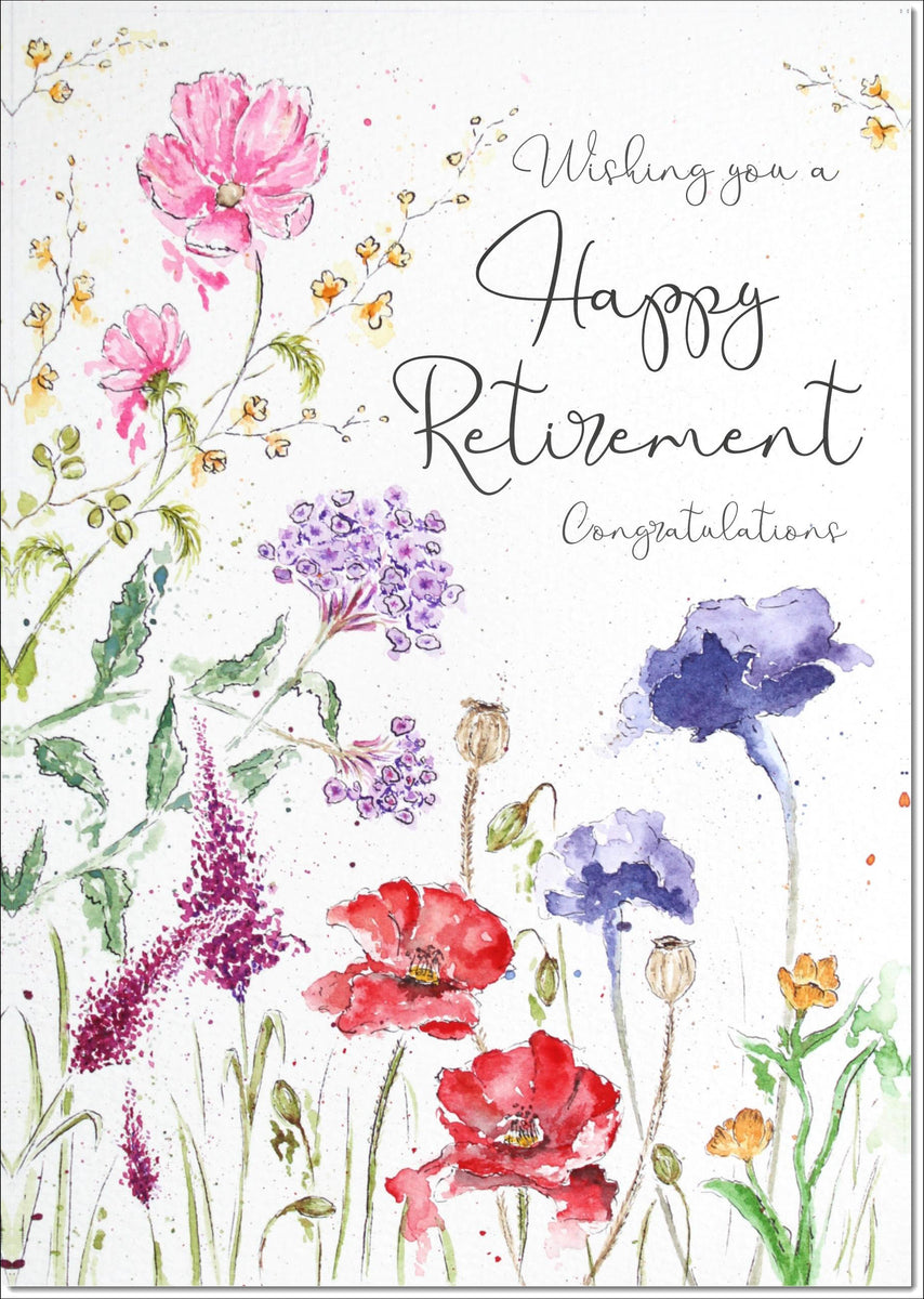 Retirement Card Wildflowers Spring Flowers – doodlecards