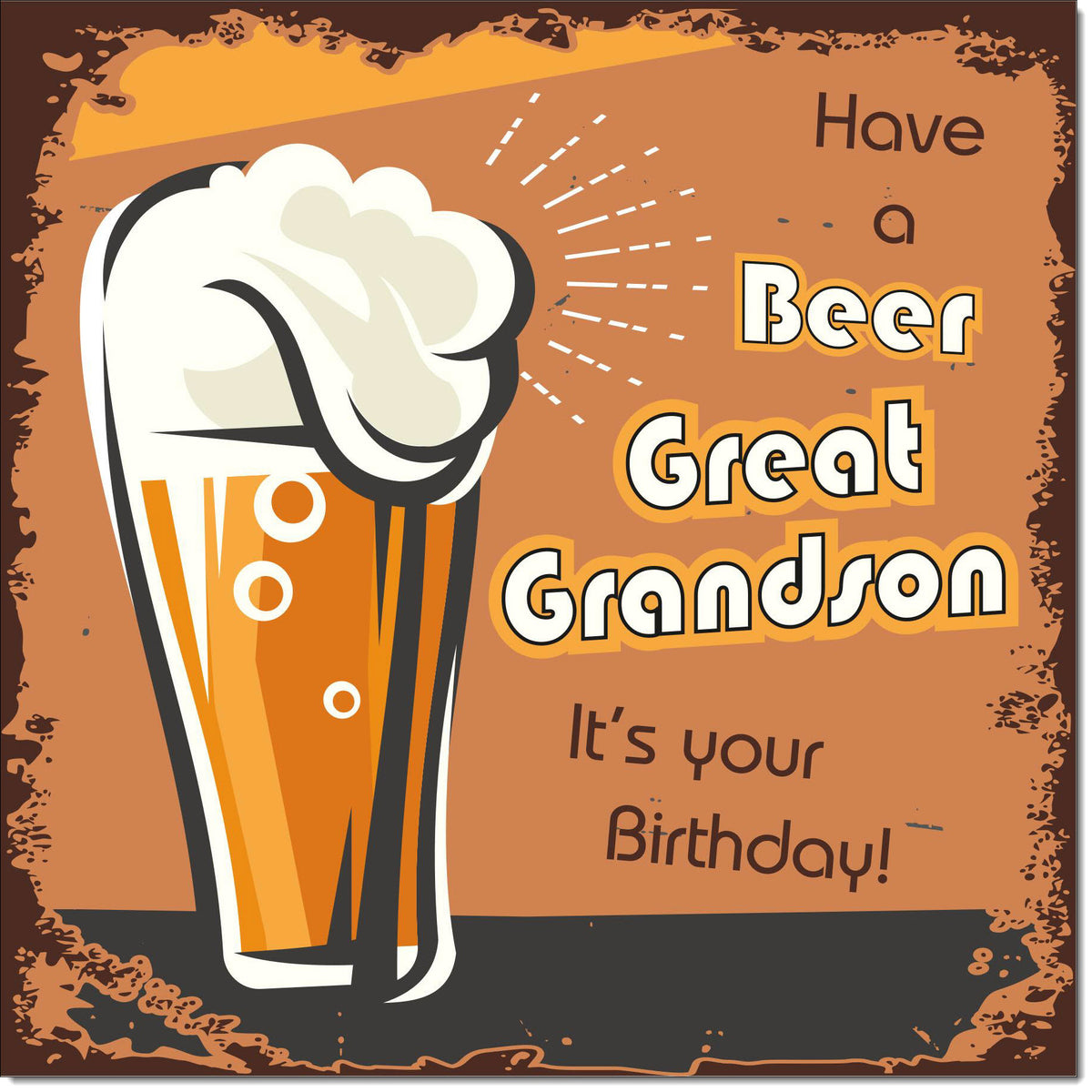 Great Grandson Birthday Card Beer – doodlecards