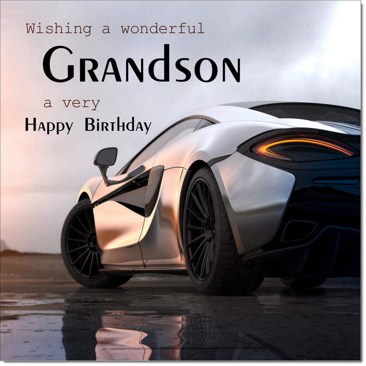 Grandson Birthday Card McLaren Supercar – doodlecards