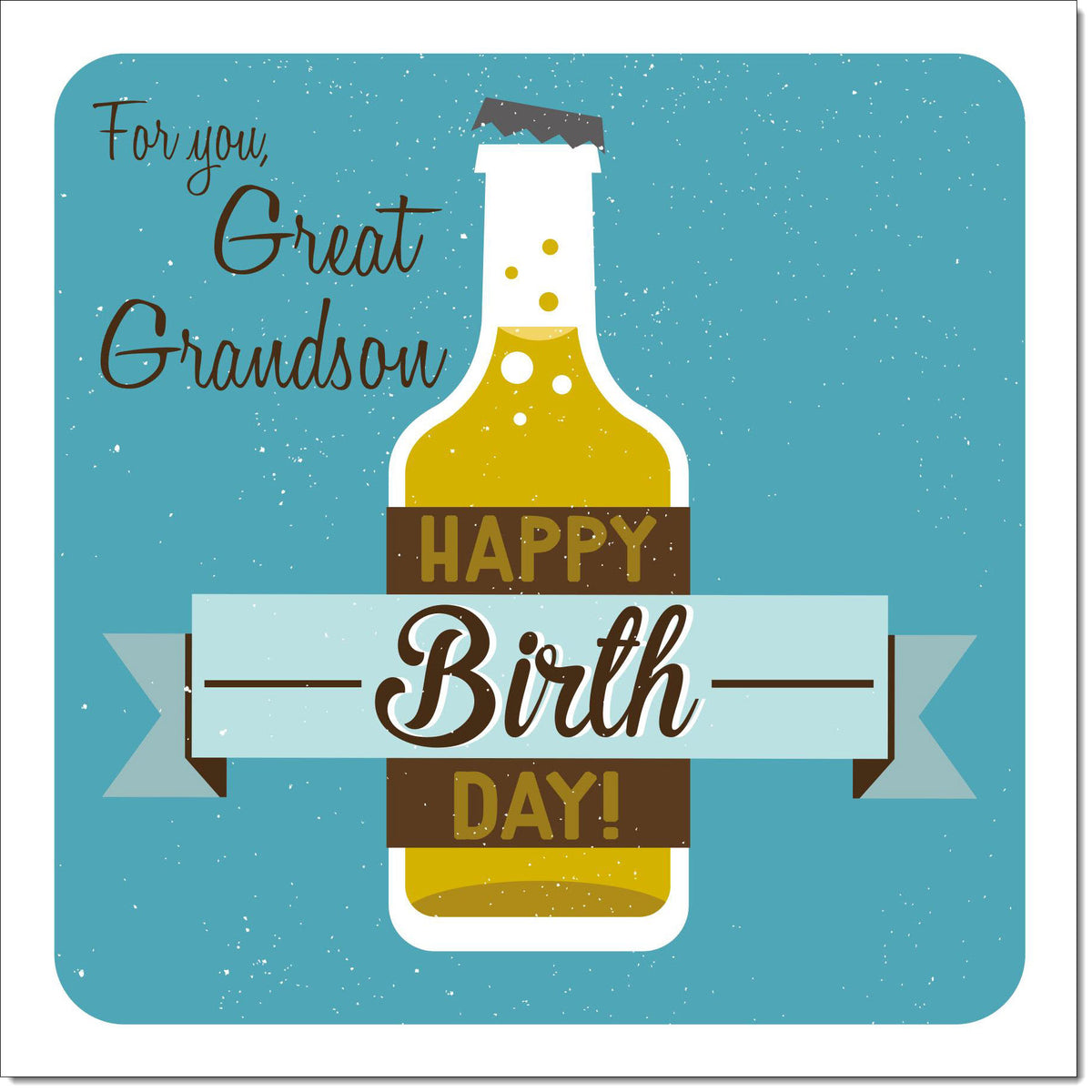 Great Grandson Birthday Card Beer Bottle – doodlecards