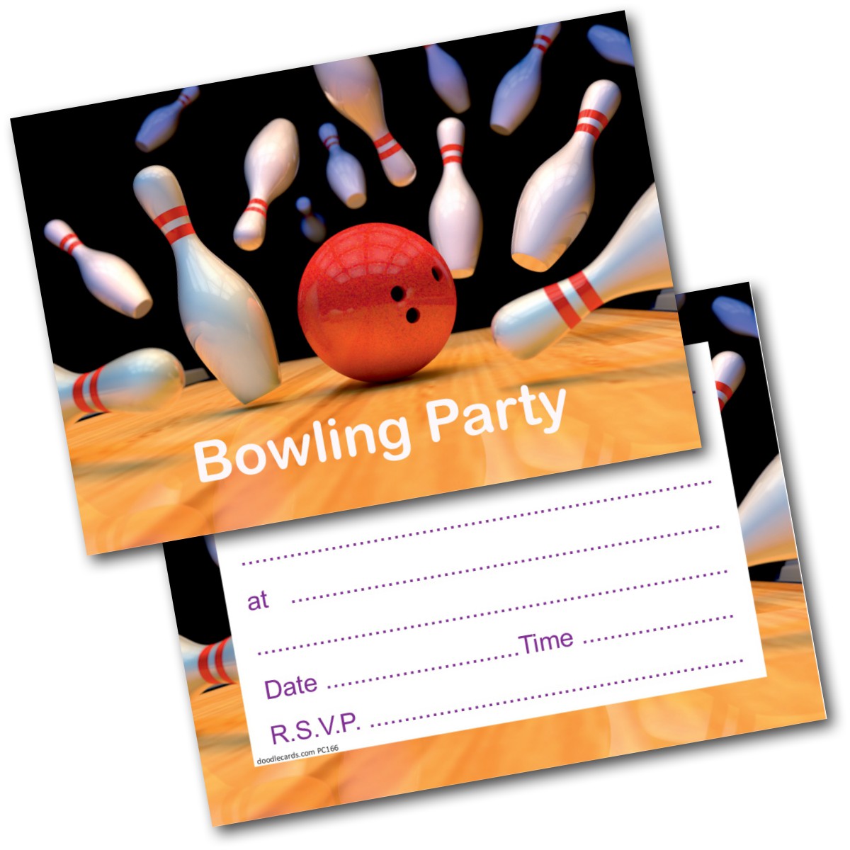 Birthday Party Invitations Bowling Party Invitation 20 Cards and 20 En ...