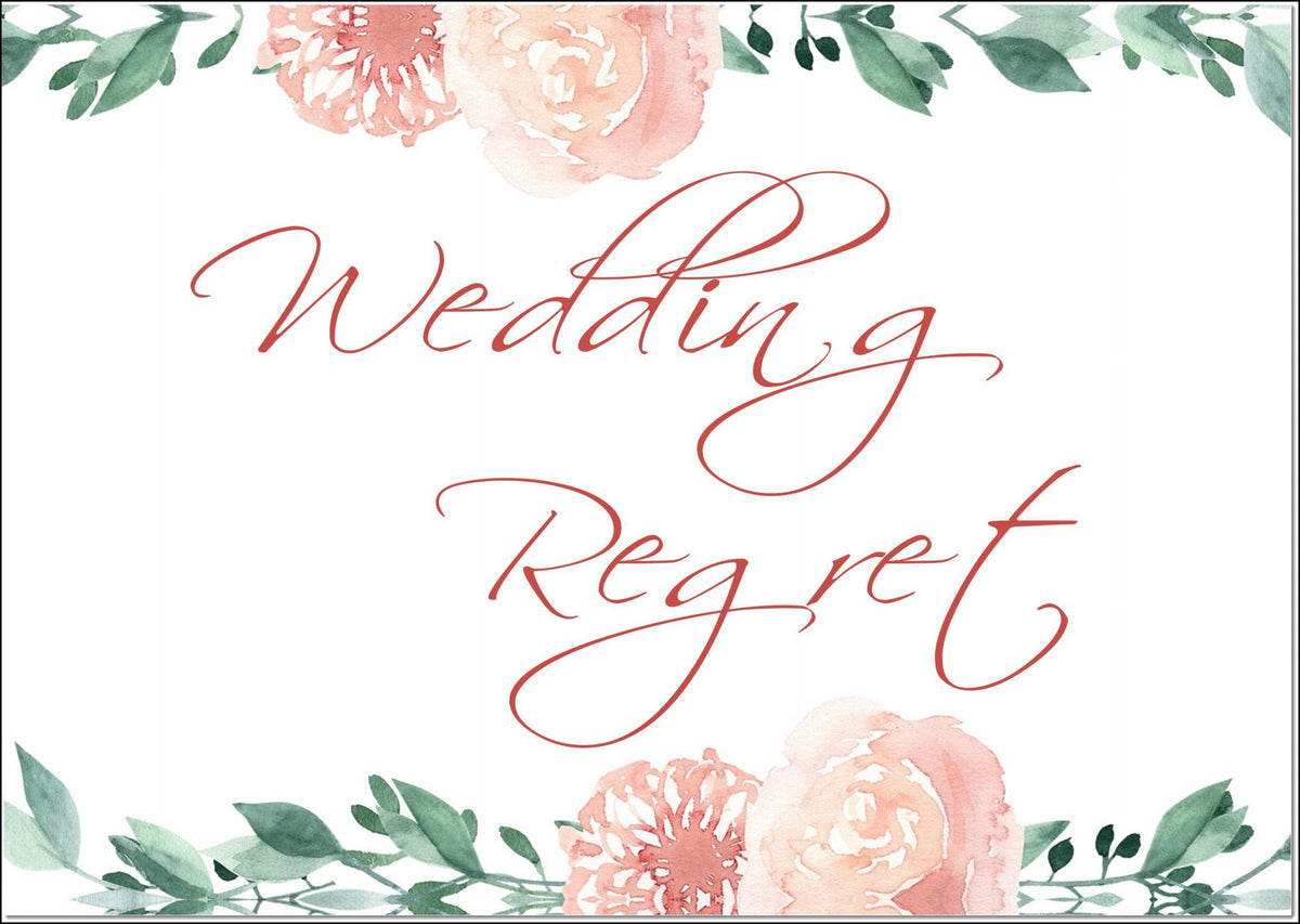 Wedding Regret Card Rose Watercolour Border – doodlecards