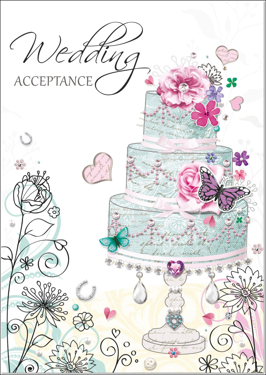 Wedding Acceptance Card Wedding Cake – doodlecards