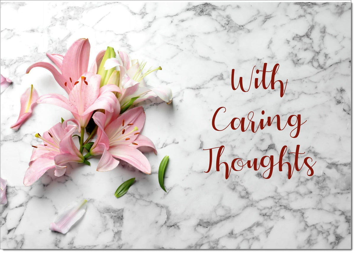 Sympathy Condolence Bereavement Card PinK Lilies – doodlecards