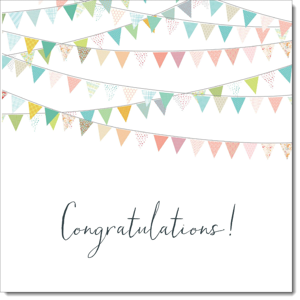 Congratulations Card Pastel Bunting – doodlecards