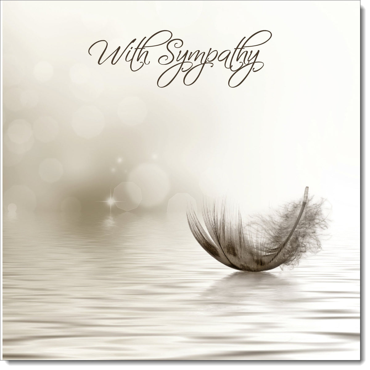 Sympathy Condolence Bereavement Card Floating Feather – doodlecards