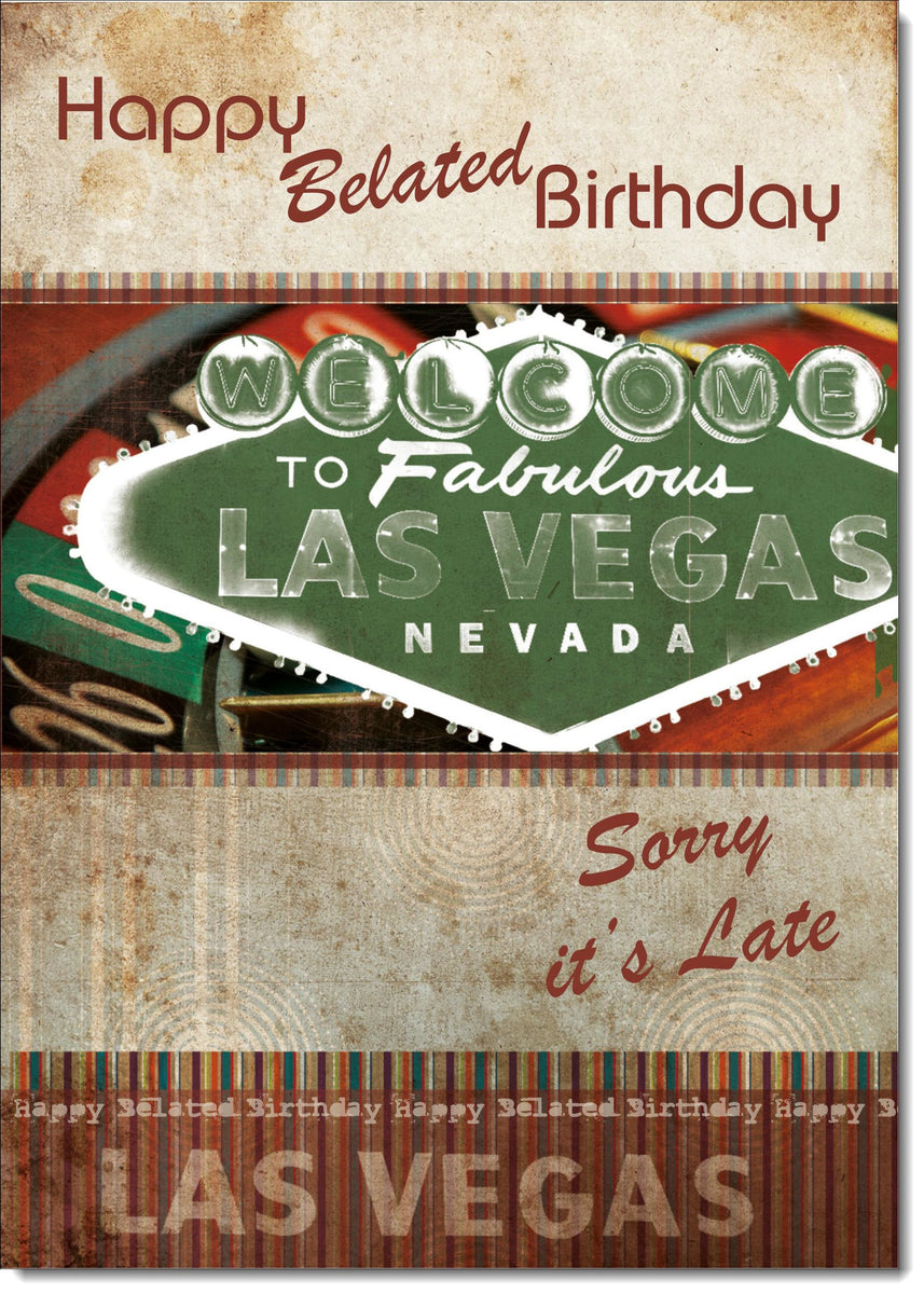 Belated Birthday Card Las Vegas Sign – doodlecards