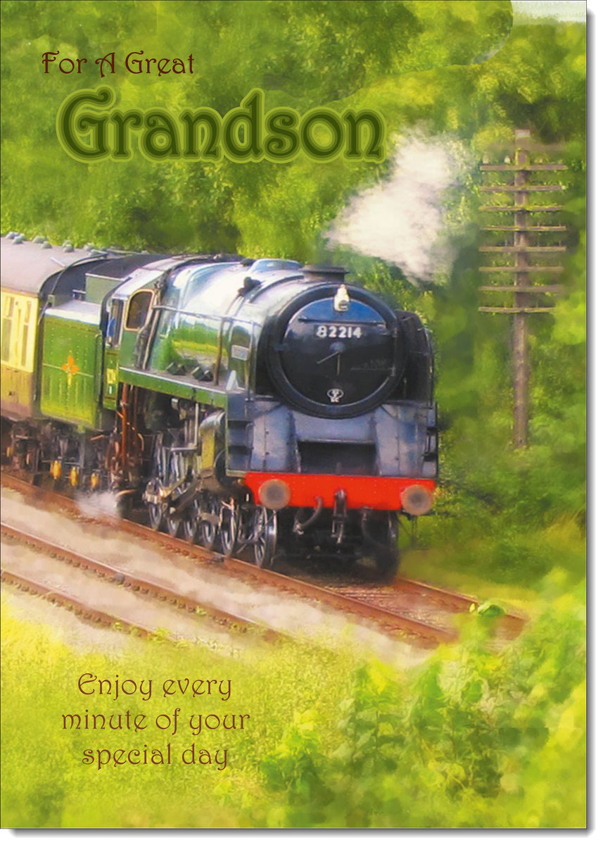 Grandson Birthday Card Steam Engine – doodlecards