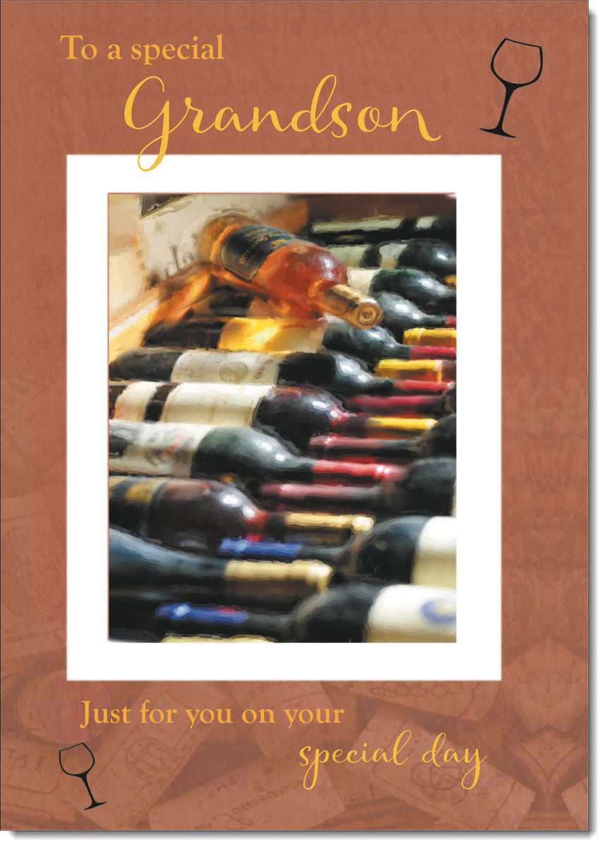 Grandson Birthday Card Wine Bottles – doodlecards