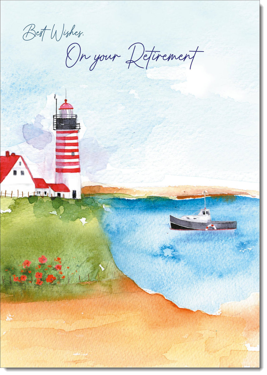 Retirement Card Lighthouse Bay – doodlecards