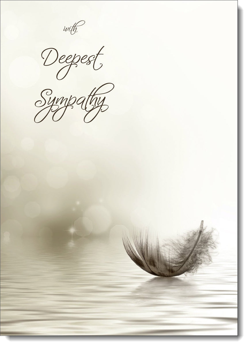 Sympathy Condolence Bereavement Card Floating Feather – doodlecards