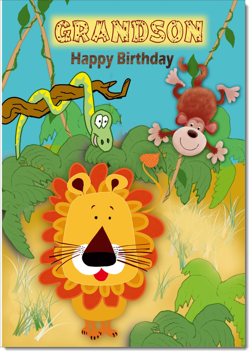 Grandson Birthday Card Jungle – doodlecards
