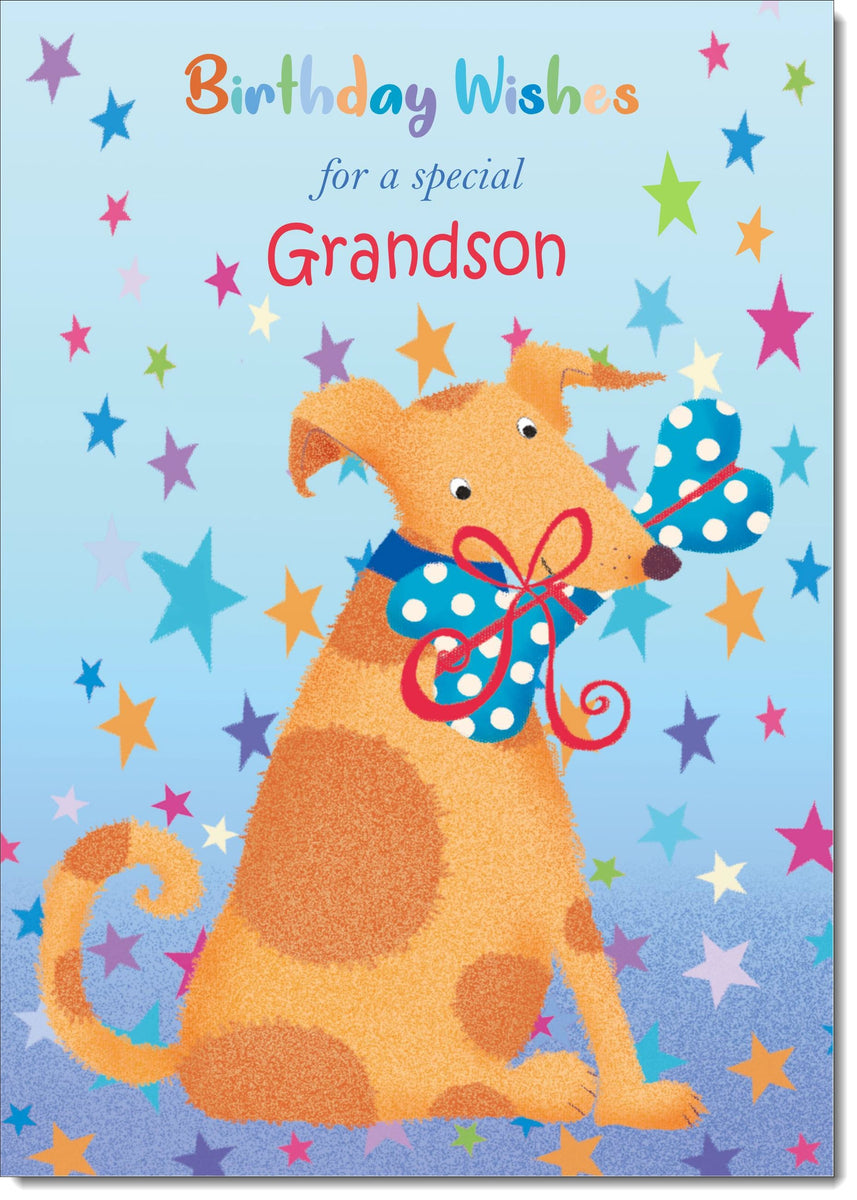Grandson Birthday Card Dog and Bone – doodlecards