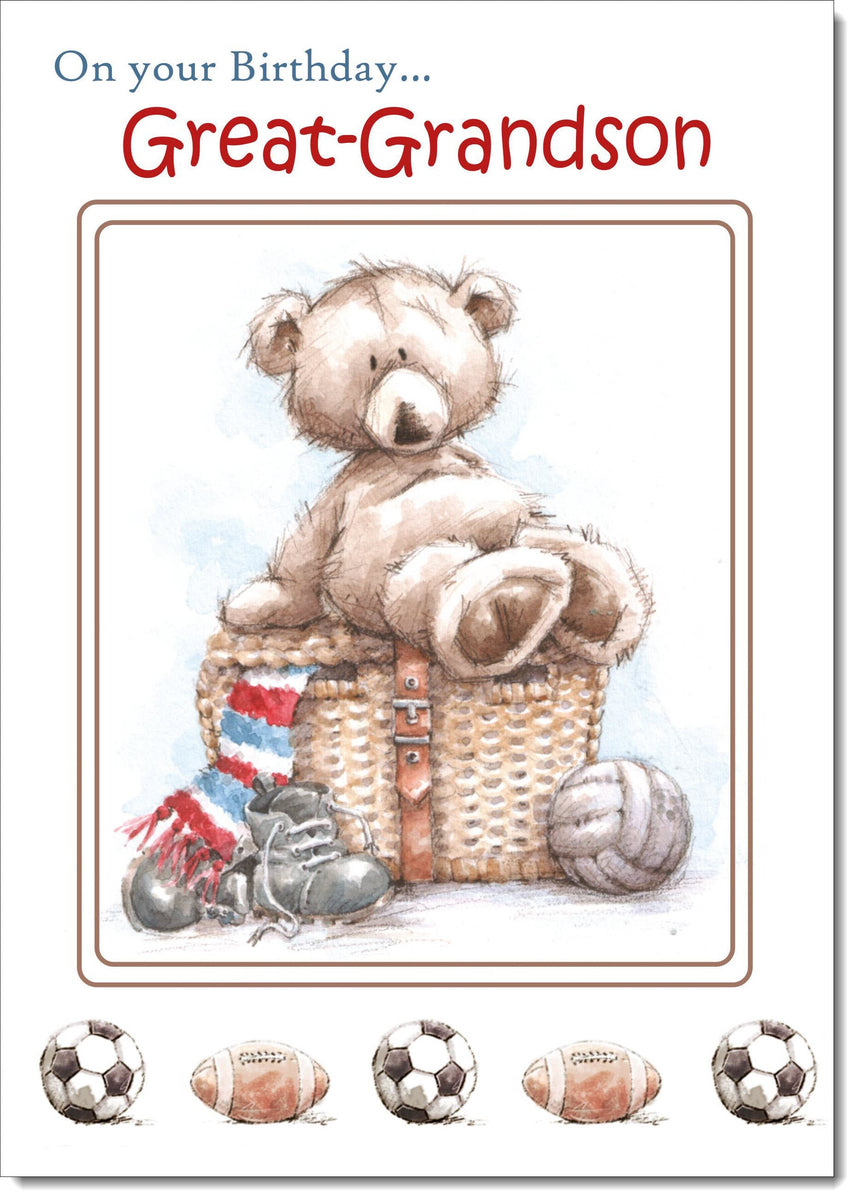 Great Grandson Birthday Card Cute Bear Sport – doodlecards
