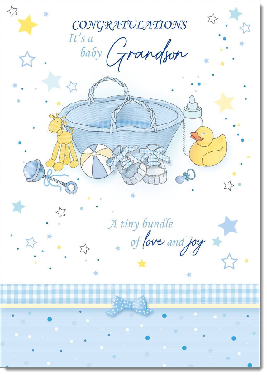On The Birth Of Your Grandson New Baby Boy Congratulations Card Moses ...
