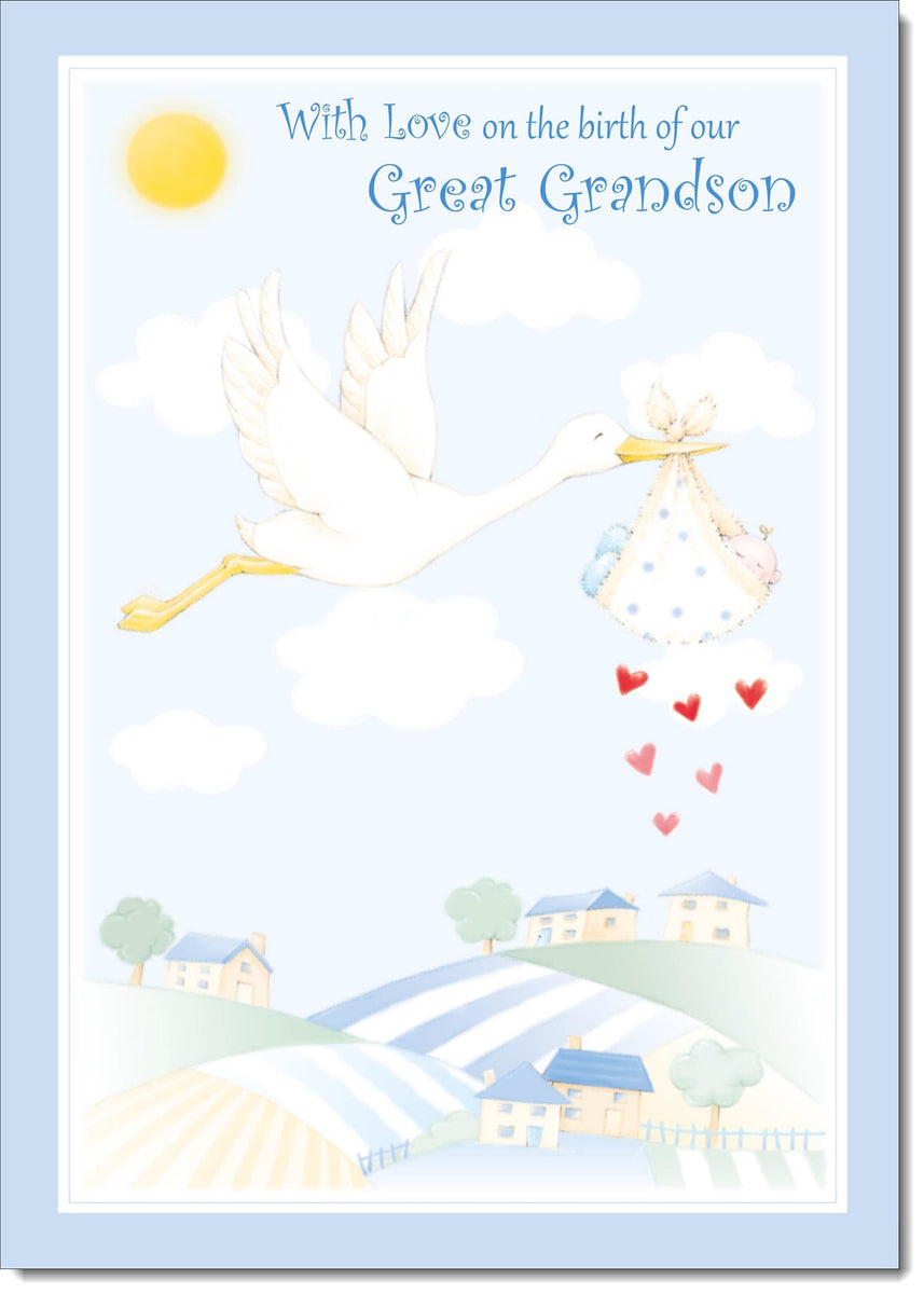 On The Birth Of Our Great Grandson New Baby Boy Congratulations Card S ...