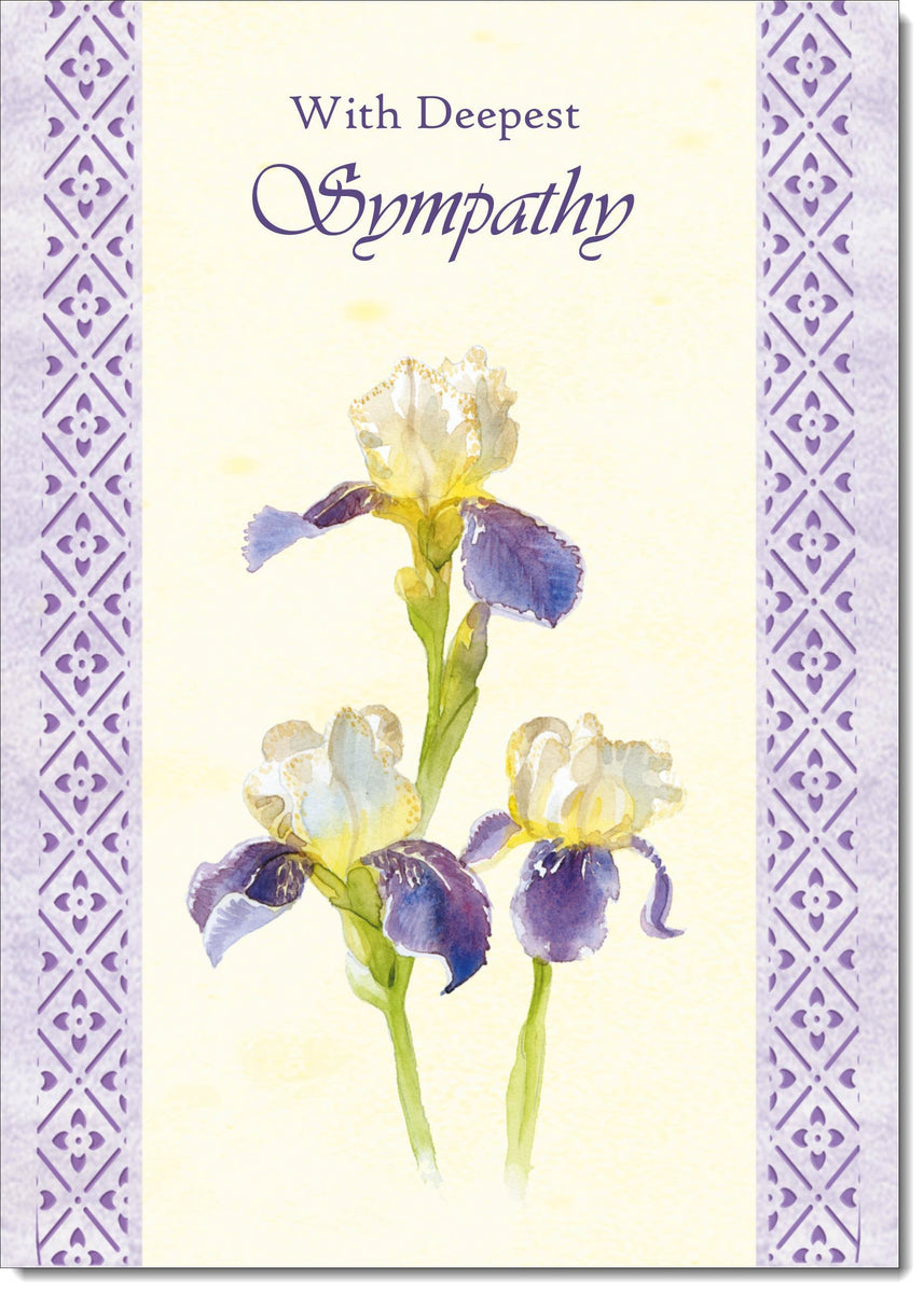 Sympathy Condolence Bereavement Card Iris Flowers – doodlecards