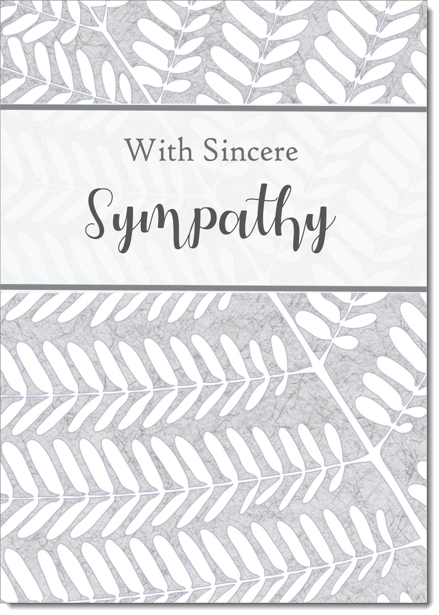 Sympathy Condolence Bereavement Card Grey Leaf – doodlecards
