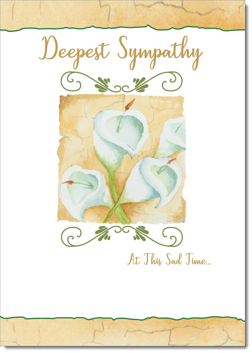 Sympathy Condolence Bereavement Card Calla Lilies – doodlecards