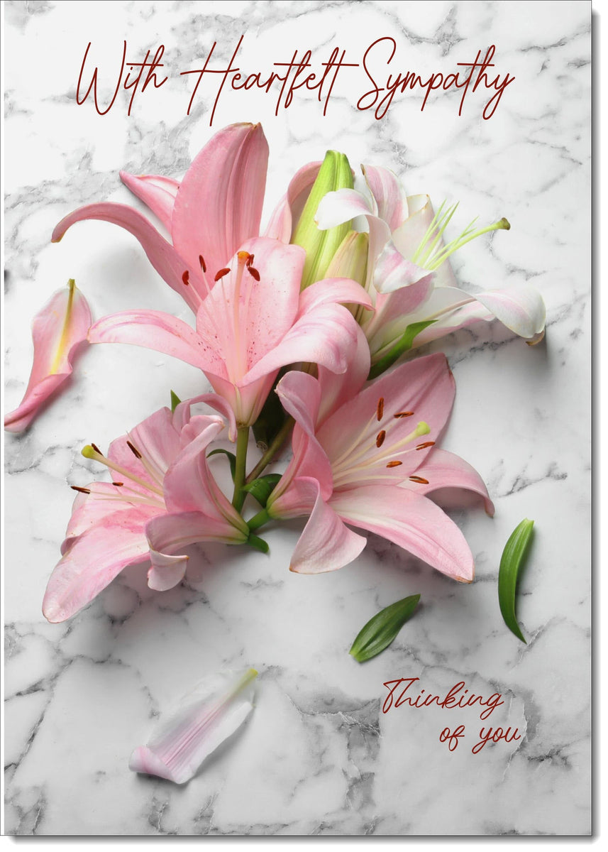 Sympathy Condolence Bereavement Card Lilies – doodlecards