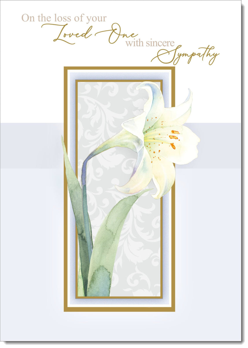 Loss Of Loved One Sympathy Condolence Bereavement Card White Lily ...