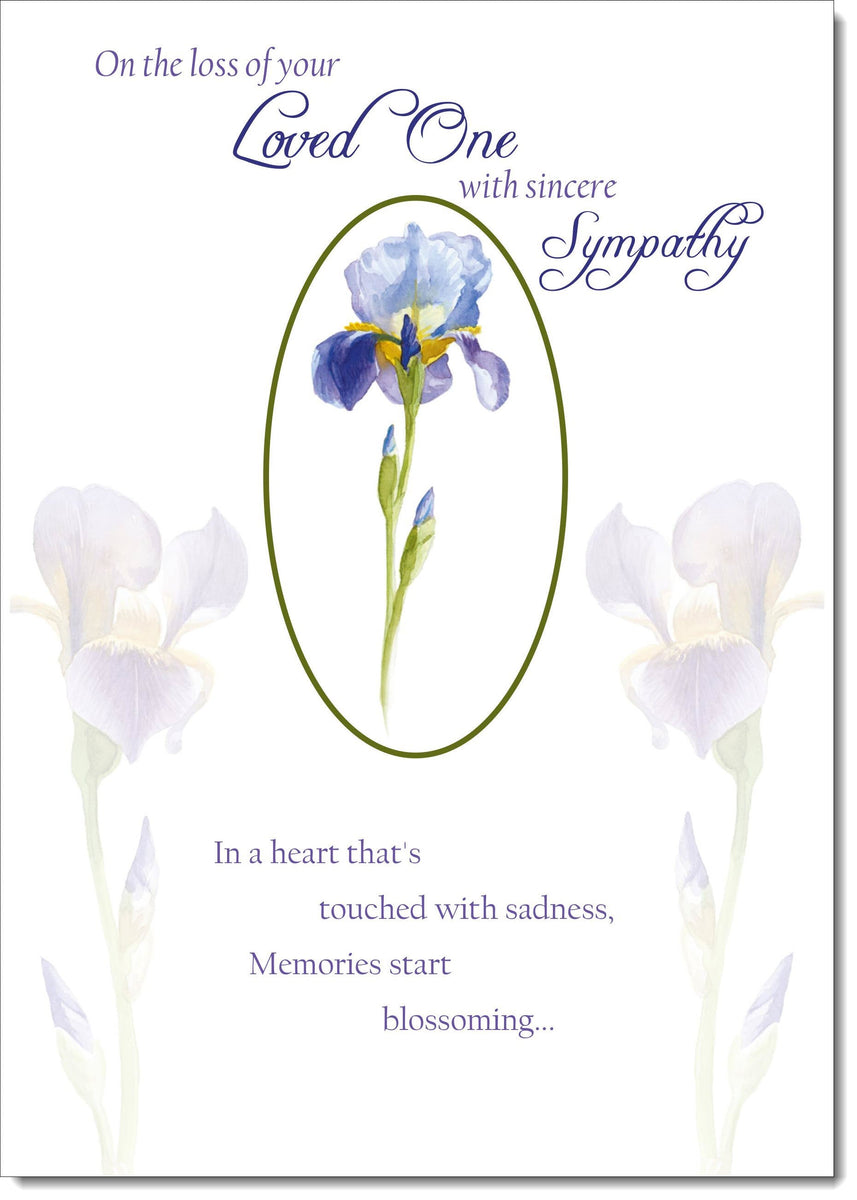 Loss Of Loved One Sympathy Condolence Bereavement Card Iris Bloom ...