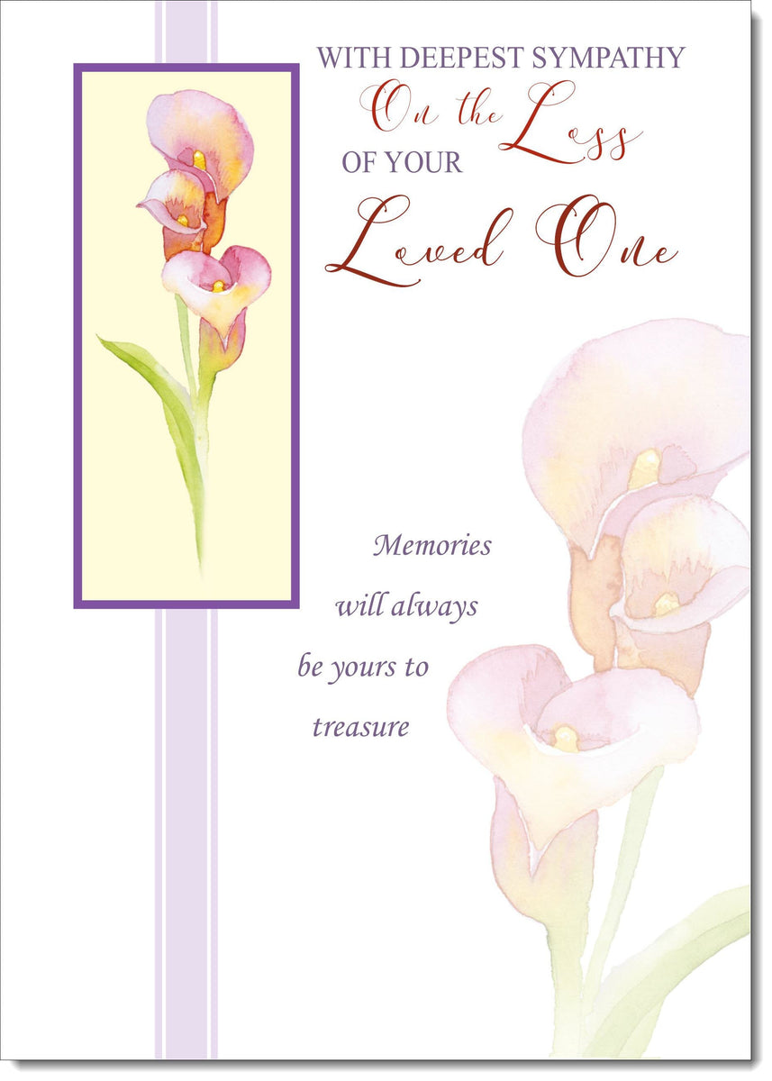 Loss Of Loved One Sympathy Condolence Bereavement Card Calla Lily ...