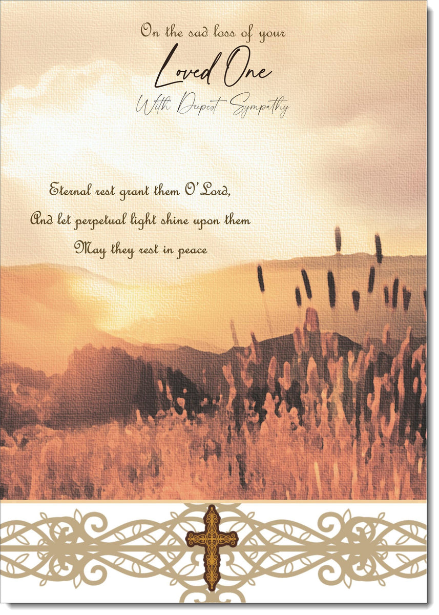 Loss Of Loved One Sympathy Condolence Bereavement Card Corn field ...