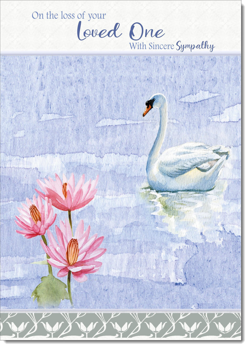 Loss Of Loved One Sympathy Condolence Bereavement Card Swan – doodlecards