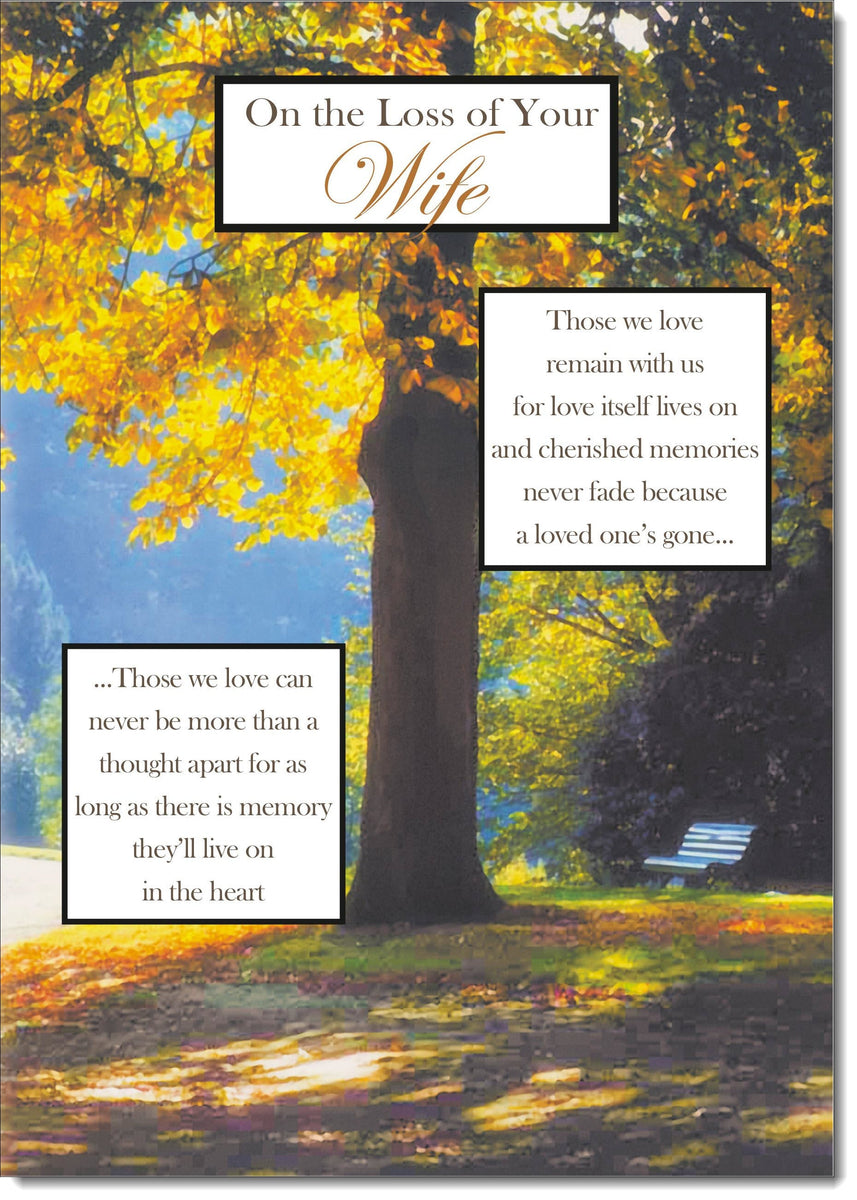 Loss Of Wife Sympathy Condolence Bereavement Card Park Scene – doodlecards