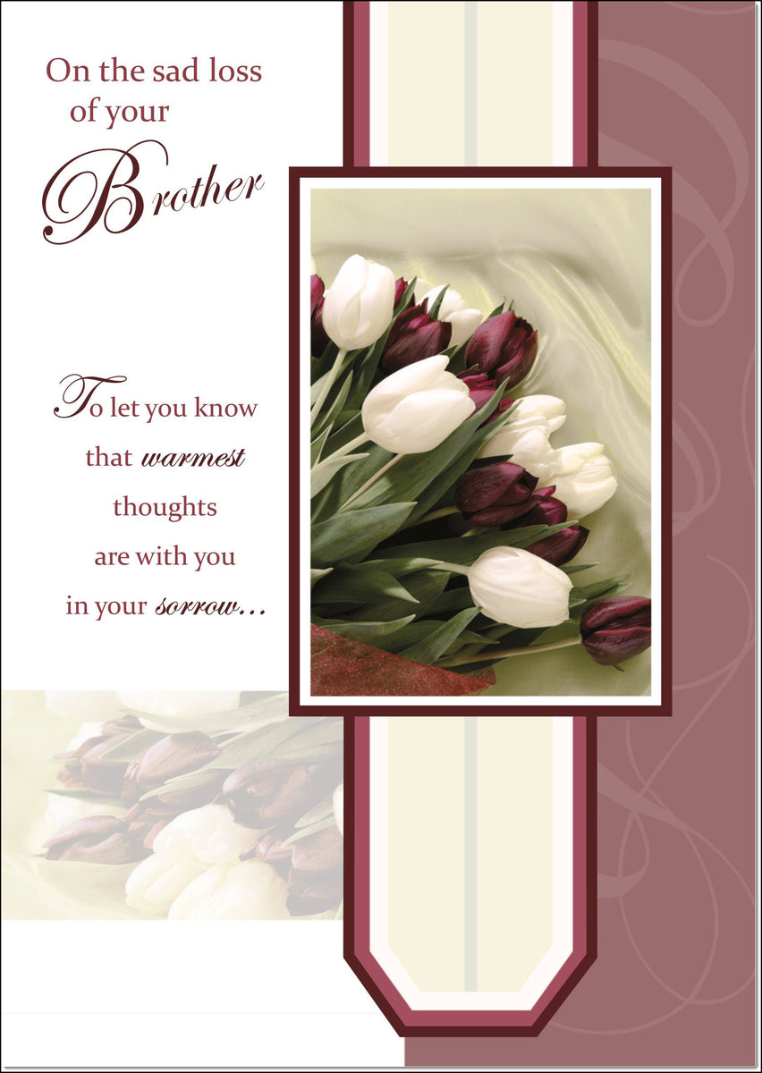 Loss Of Brother Sympathy Condolence Bereavement Card Tulip bouquet ...