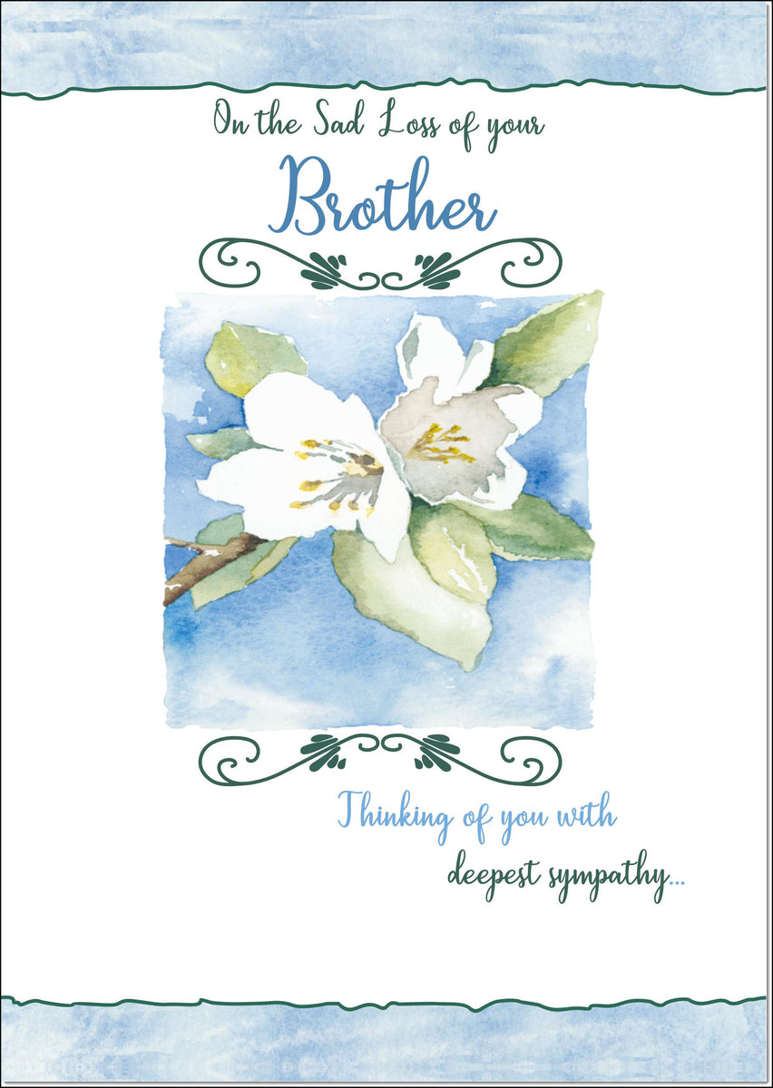 Loss Of Brother Sympathy Condolence Bereavement Card Blossom – doodlecards