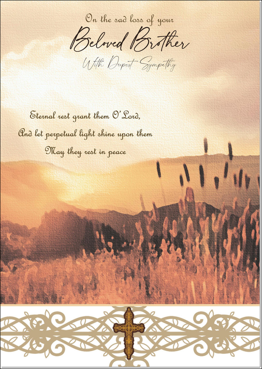 Loss Of Brother Sympathy Condolence Bereavement Card Corn field ...