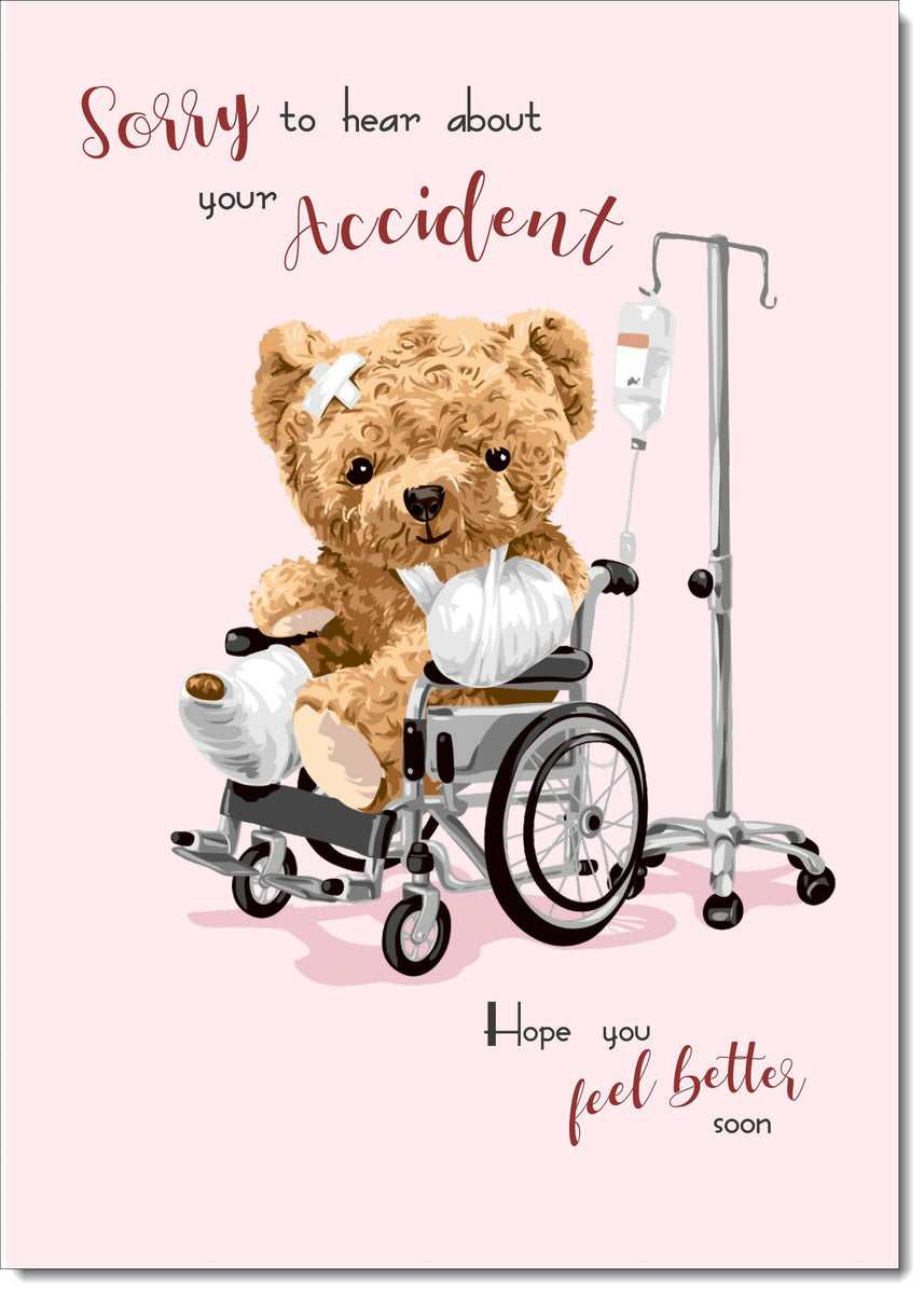 Get Well Accident Card Cute Teddy – doodlecards