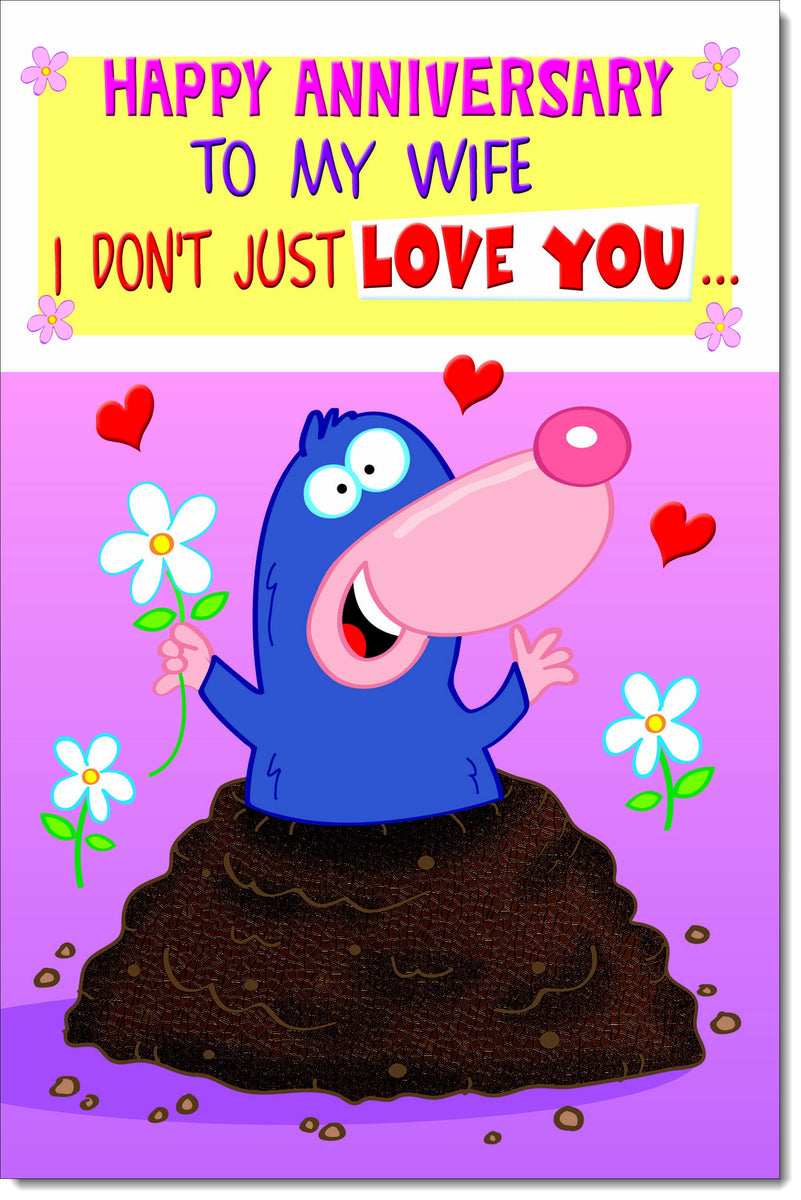 Wife Wedding Anniversary Card Funny Heaps of Love – doodlecards