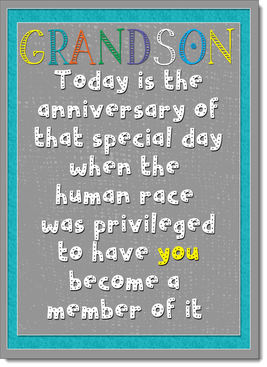 Grandson Birthday Card Funny – doodlecards