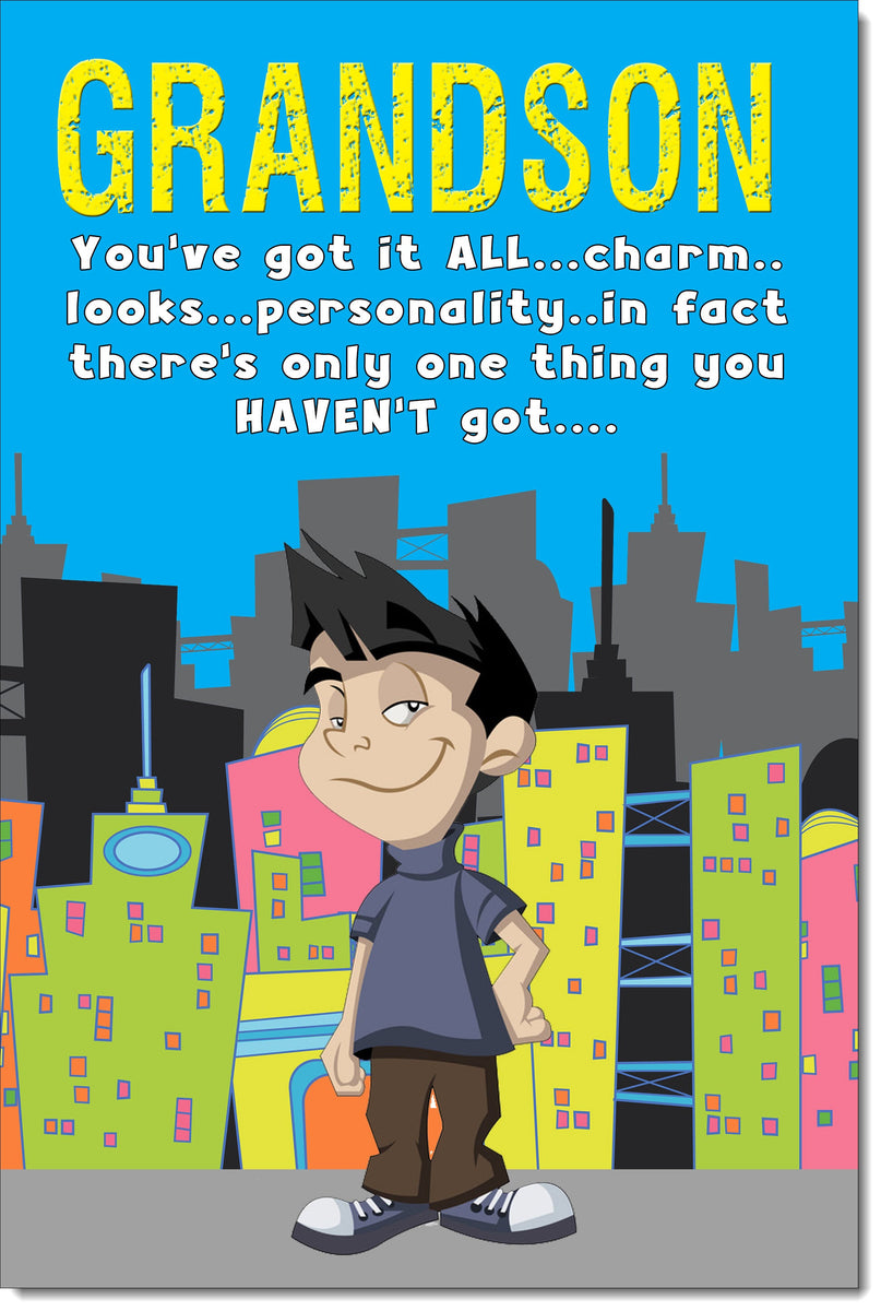 Grandson Birthday Card Funny – doodlecards
