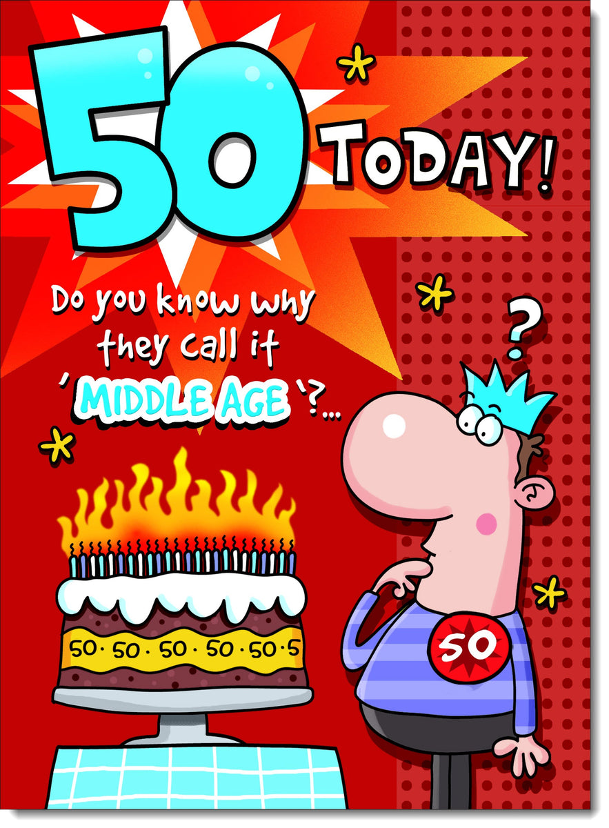 50th Birthday Card Age 50 for Him Funny – doodlecards