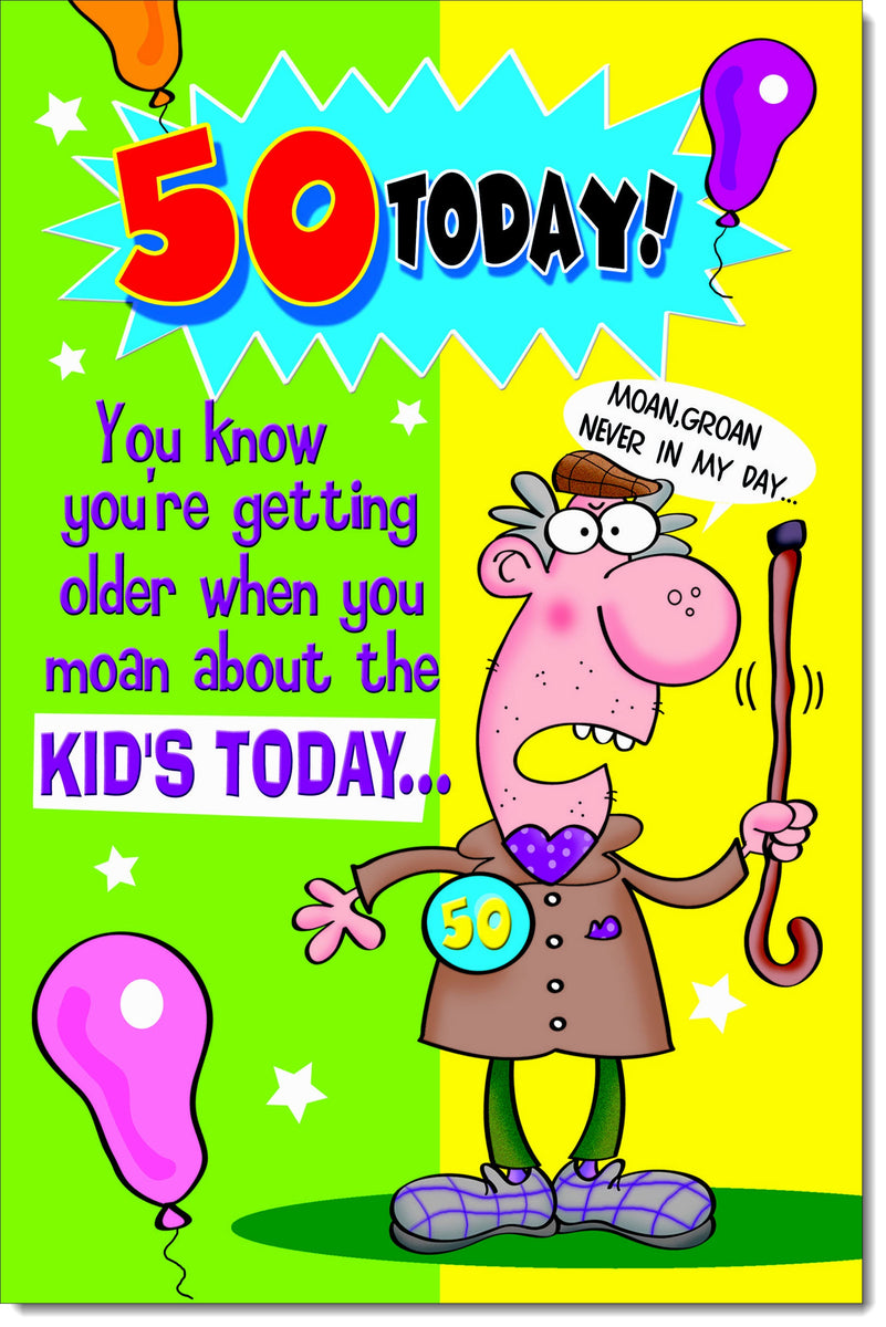 50th Birthday Card Age 50 for Him Funny – doodlecards