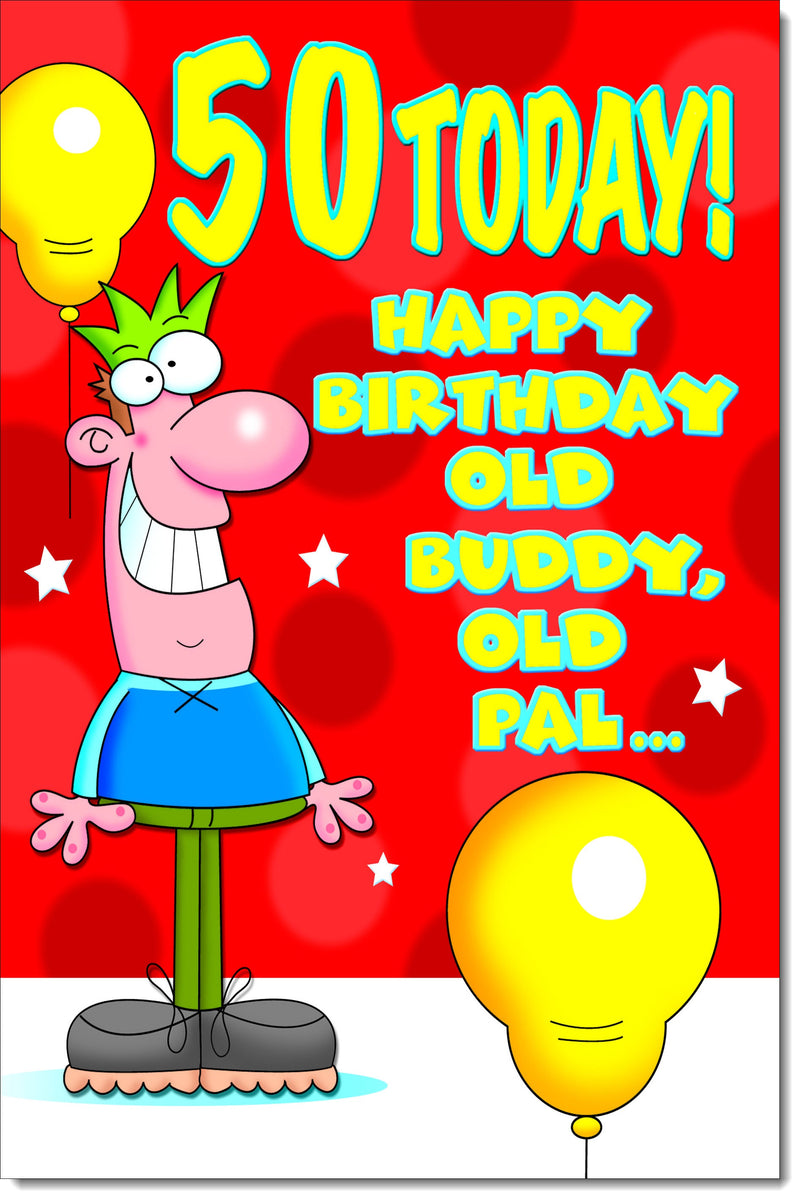 50th Birthday Card Age 50 for Him Funny – doodlecards