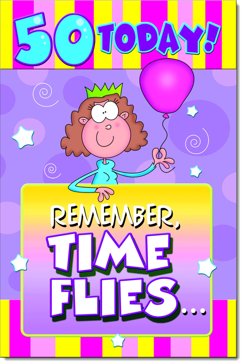 50th Birthday Card Age 50 for Her Funny – doodlecards