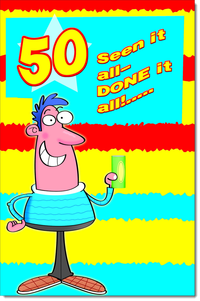 50th Birthday Card Age 50 for Him Funny – doodlecards