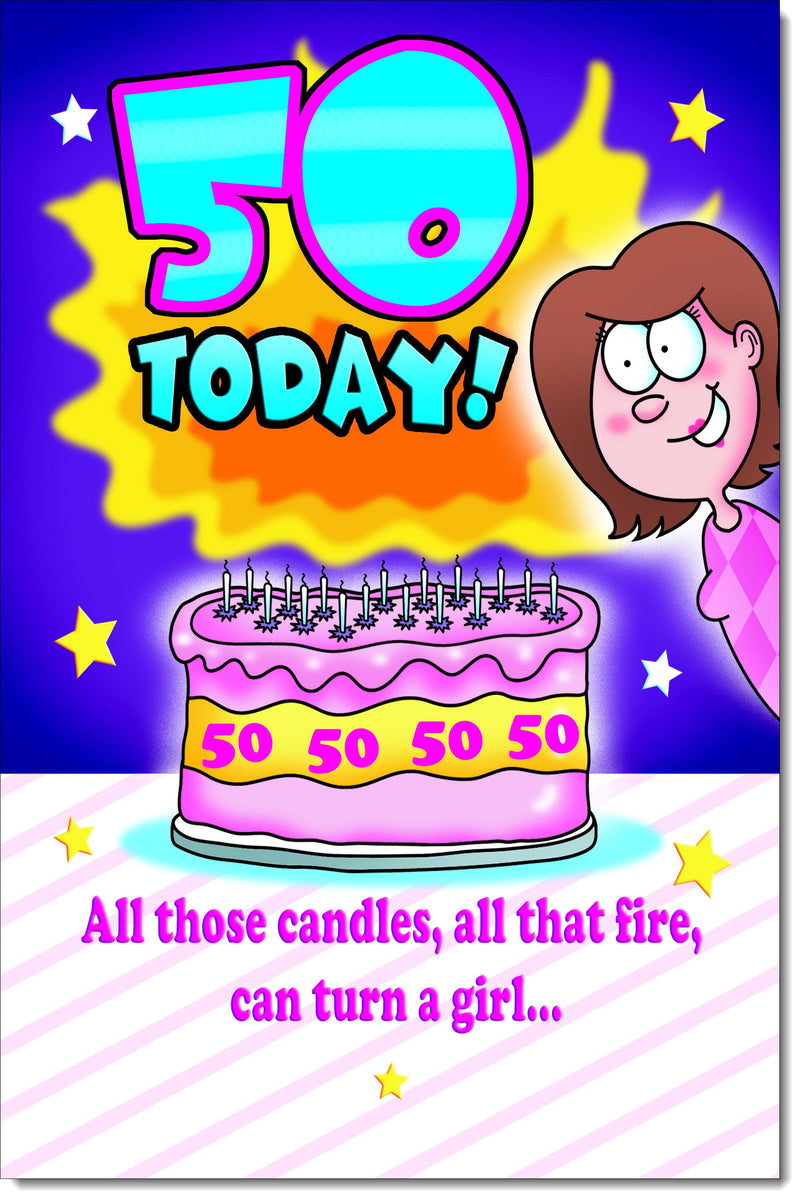 50th Birthday Card Age 50 for Her Funny – doodlecards