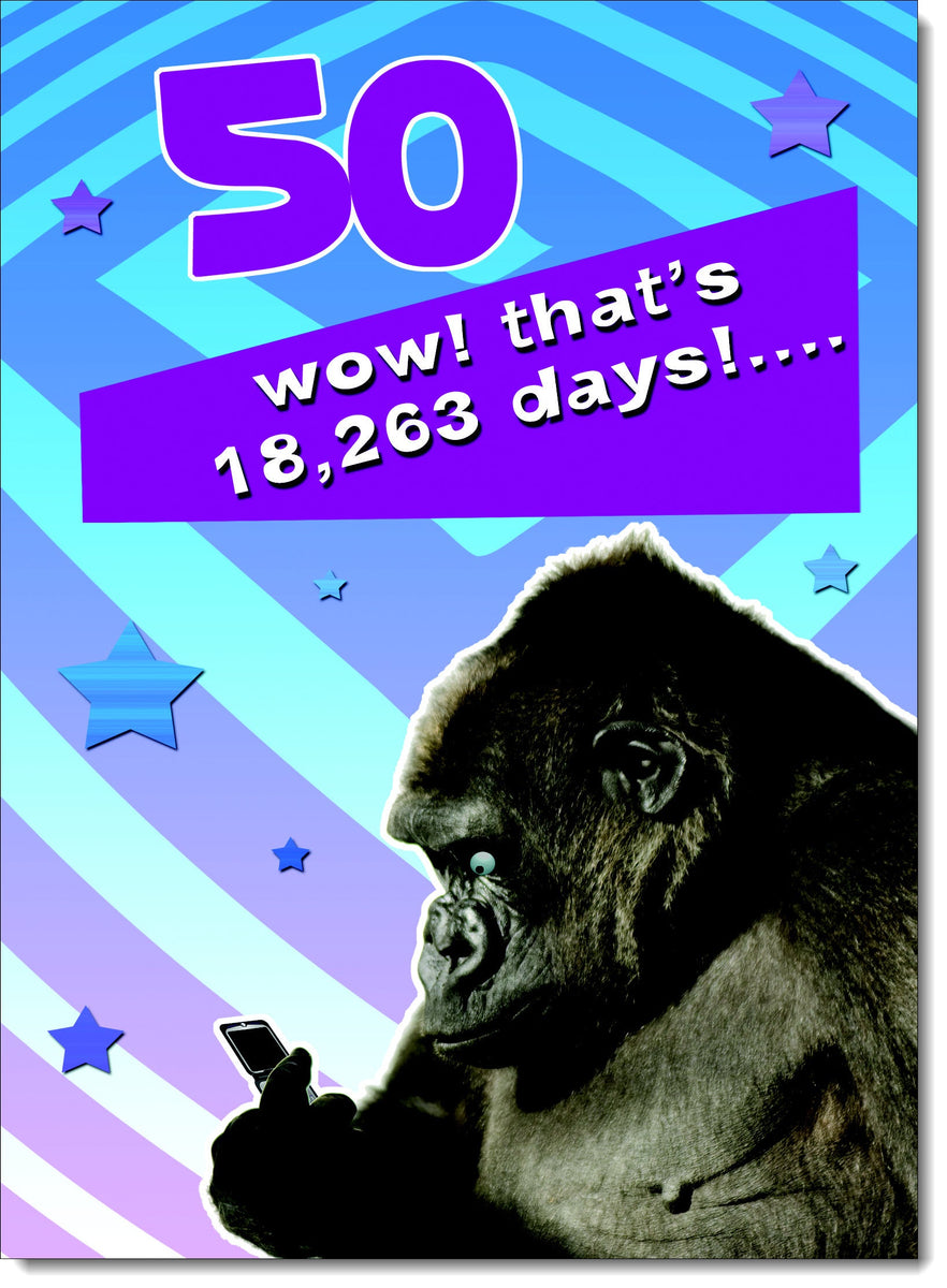 50th Birthday Card Age 50 for Him Funny – doodlecards
