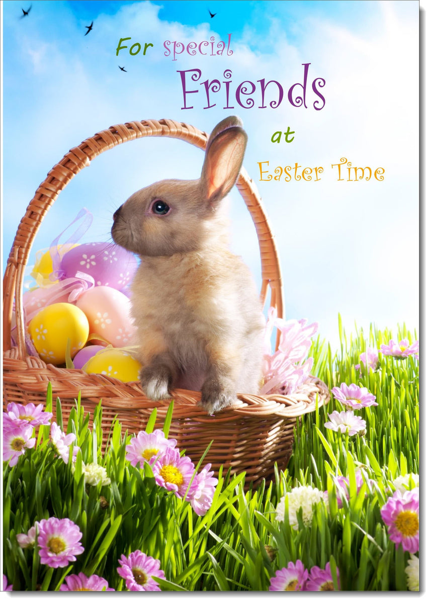 Friends Easter Card Easter Bunny and Eggs – doodlecards